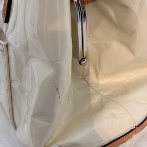 Coach | Bags | Coach Signature Ivory Kiss Lock Tote Purse | Poshmark